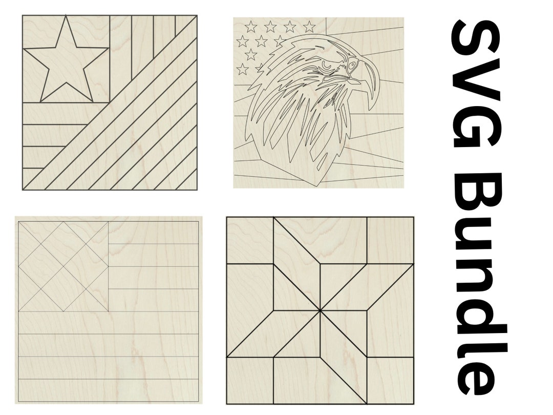 American Flag Barn Quilt SVG Cut File Bundle, Flag Classic Farmhouse ...