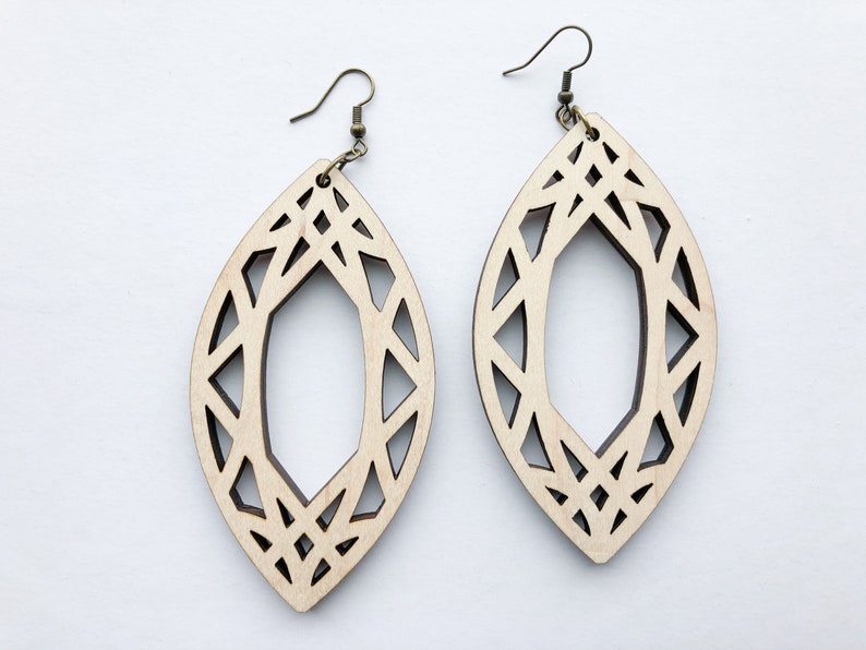 Geometric Earrings SVG Laser Cut Files Wood Earring SVG Files - Etsy