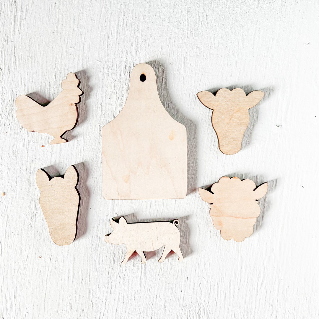 Farm Animal SVG Wooden Gift Tags Ornament Laser File, Christmas SVG ...