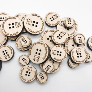 Wooden Buttons SVG, Handmade With Love Laser Cut Files, Knitting Button ...