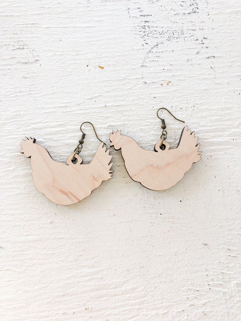 Chicken Earrings SVG Cut File - Etsy