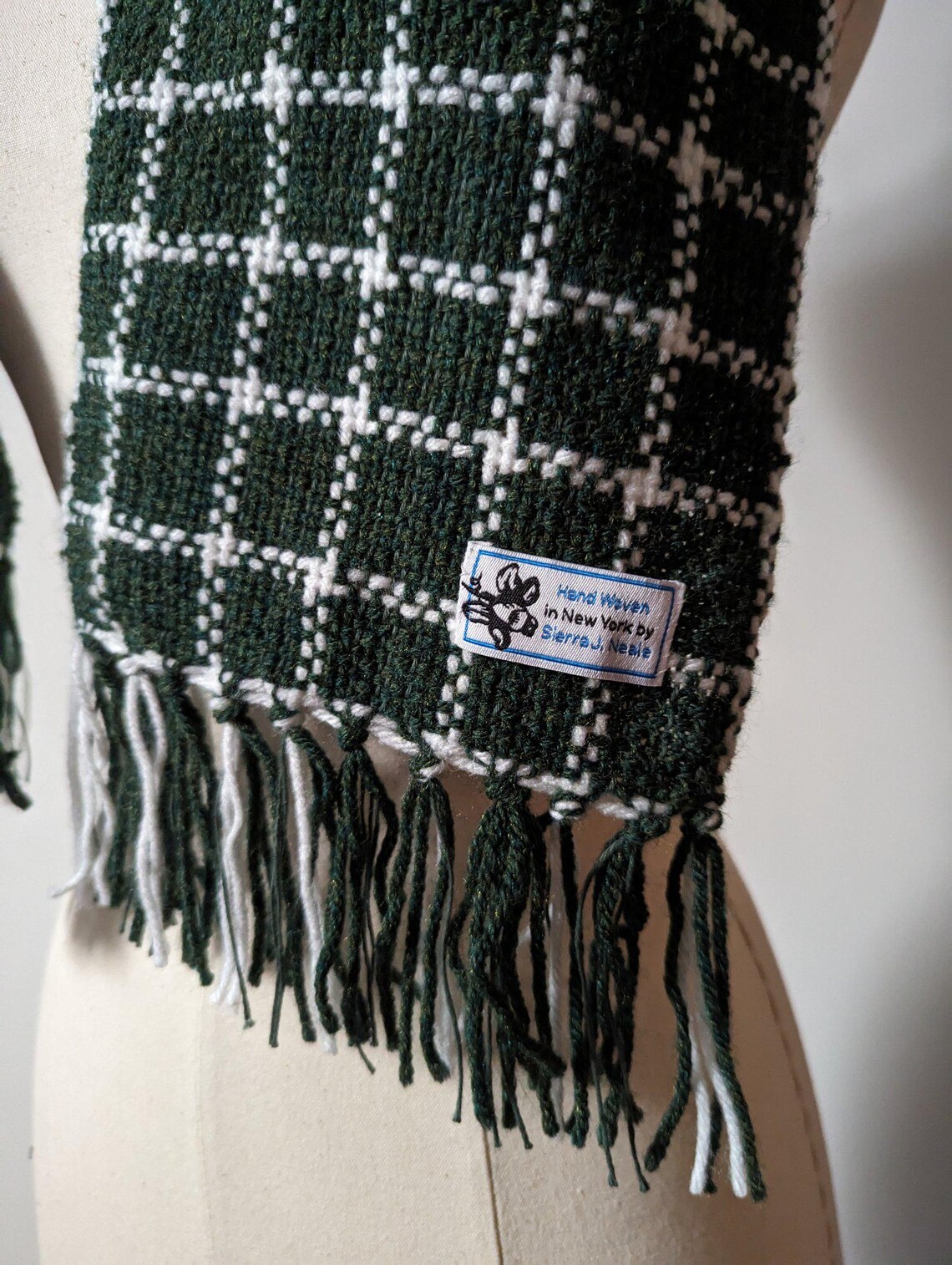 Green Windowpane Plaid Scarf - Etsy