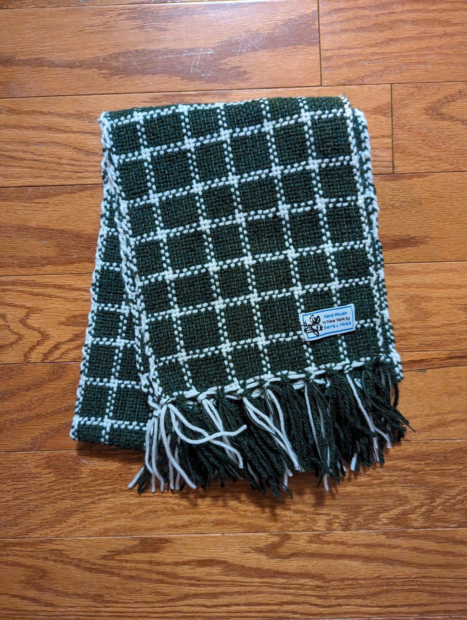 Green Windowpane Plaid Scarf - Etsy