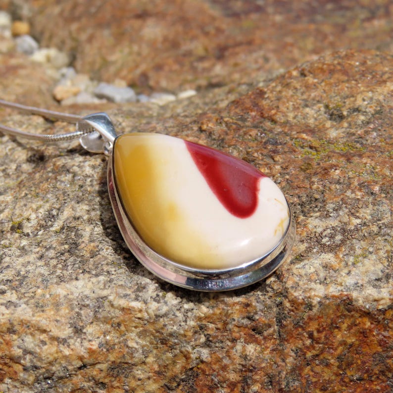 Natural Teardrop Mookaite Jasper Pendant Mookite Gemstone Womens Mens ...