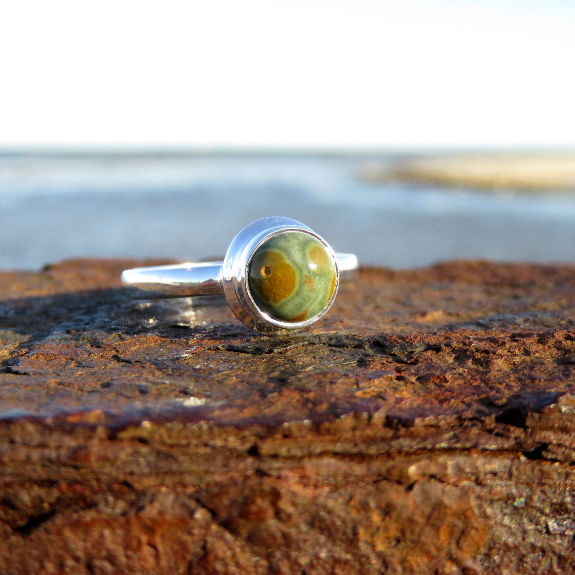 Ocean Jasper Ring Size 9 Orbicular Jasper Ring Size S - Etsy Australia