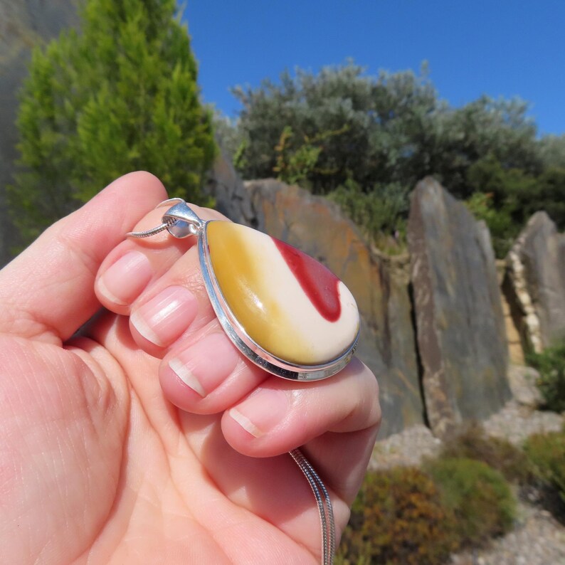 Natural Teardrop Mookaite Jasper Pendant Mookite Gemstone Womens Mens ...