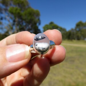 Merlinite Ring Size 6.5, Dendritic Agate Ring, Melinite Jewelry ...