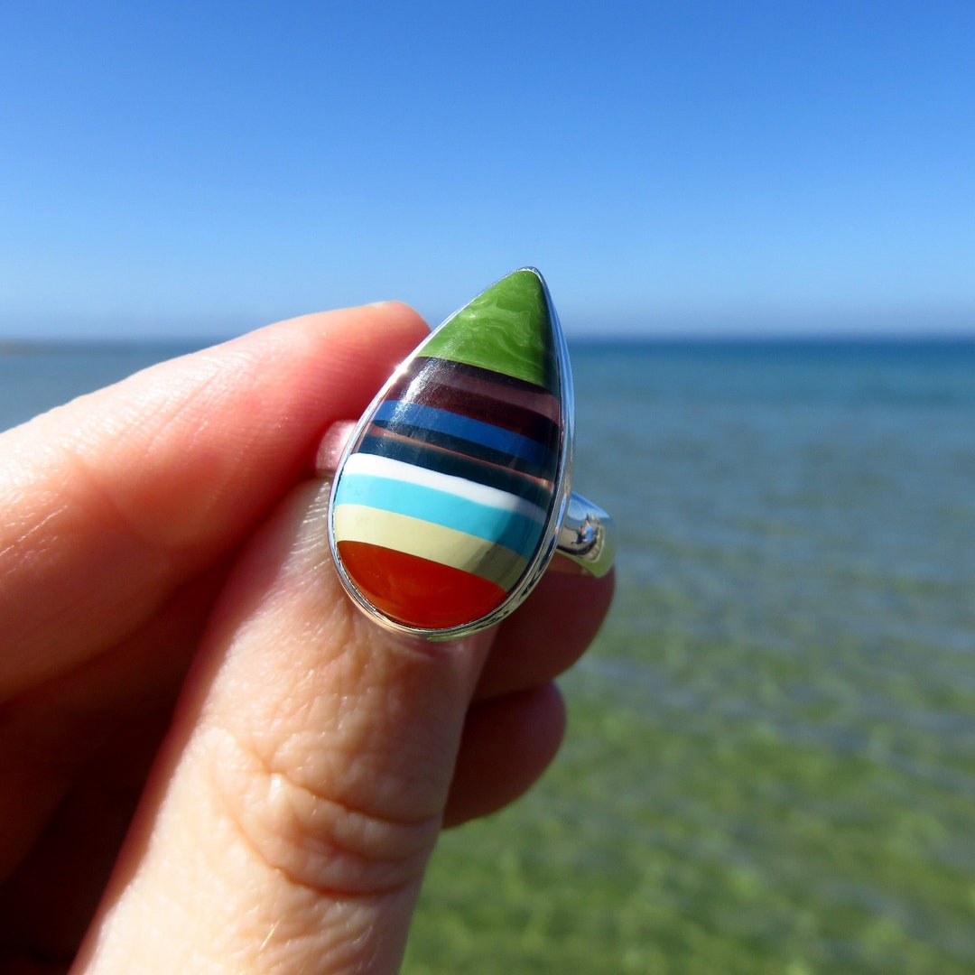 Surfite Ring Size 8.5, Repurposed Beach Ring, Statement Ring, Modern ...