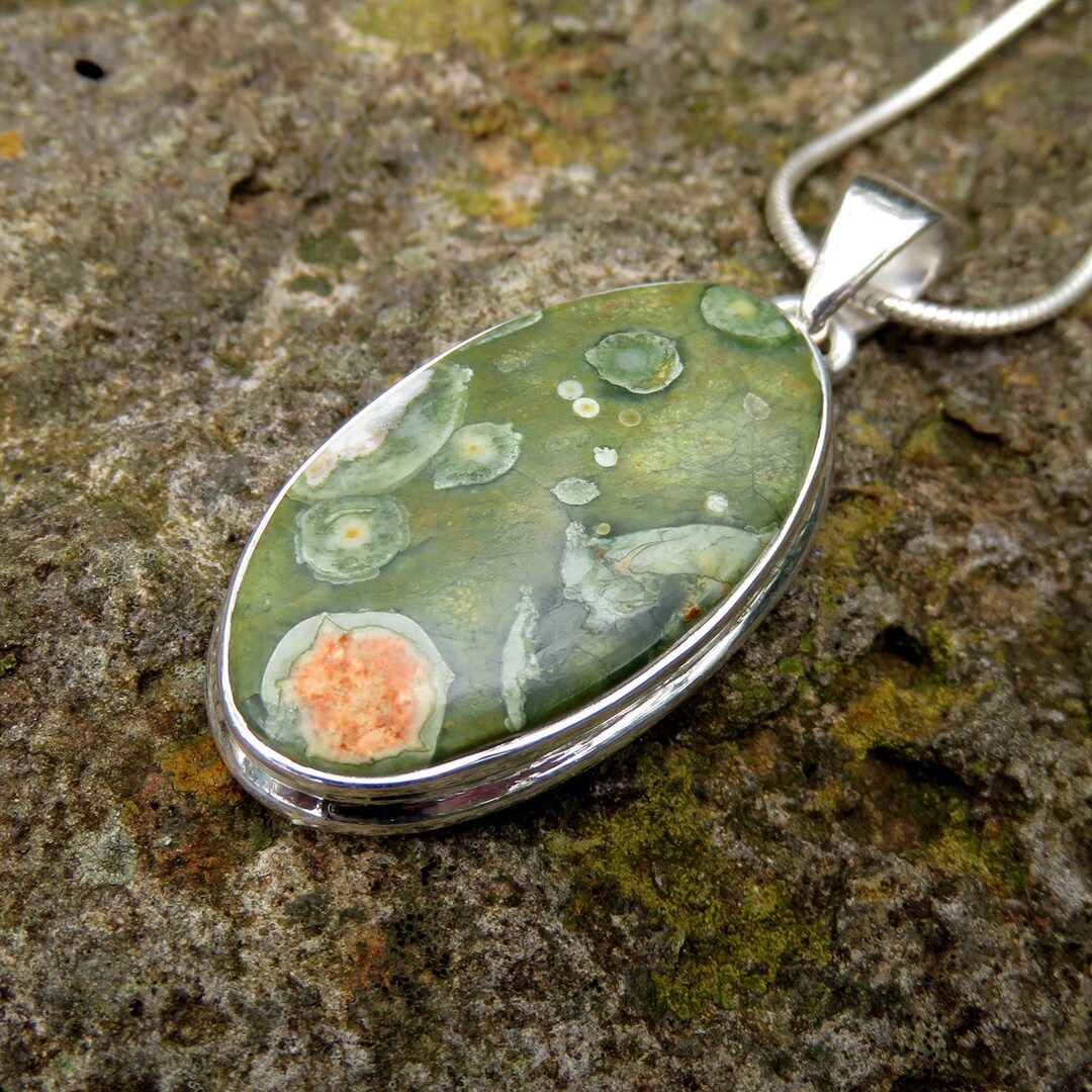 Rainforest Jasper Rhyolite Pendant Natural Gemstone Jewelry Womens ...