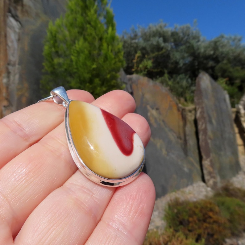 Natural Teardrop Mookaite Jasper Pendant Mookite Gemstone Womens Mens ...