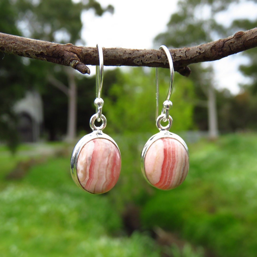 Crystal Healing Earrings Inca Rose Rhodochrosite Earrings - Etsy Australia