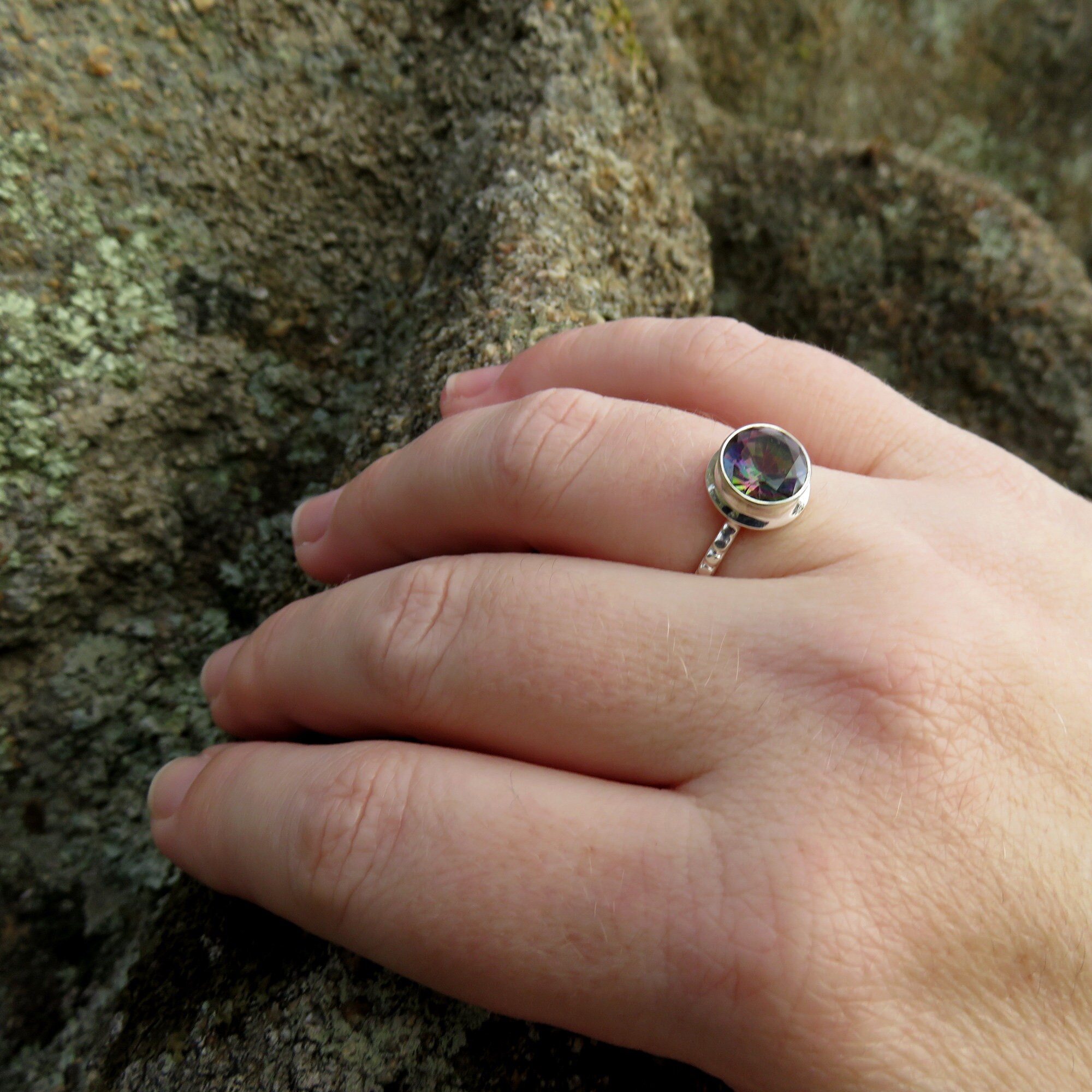 Mystic quartz ring rainbow quartz ring crystal ring | Etsy