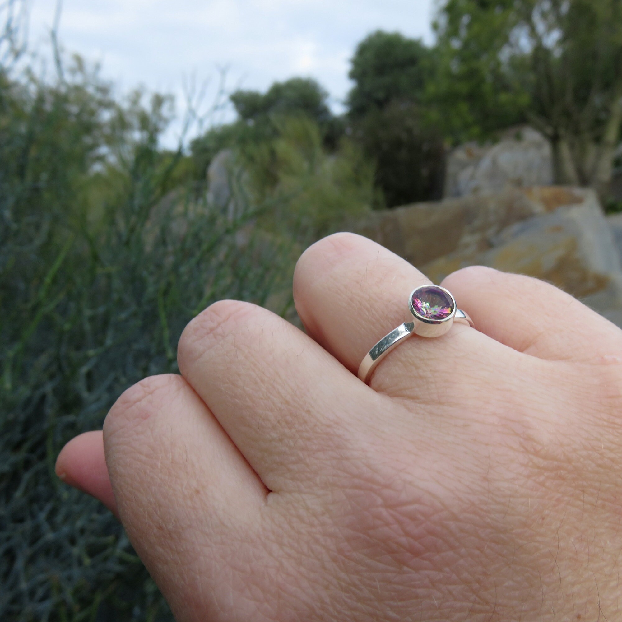 Rainbow Quartz Ring Mystic Quartz Ring Sterling Silver Ring - Etsy ...