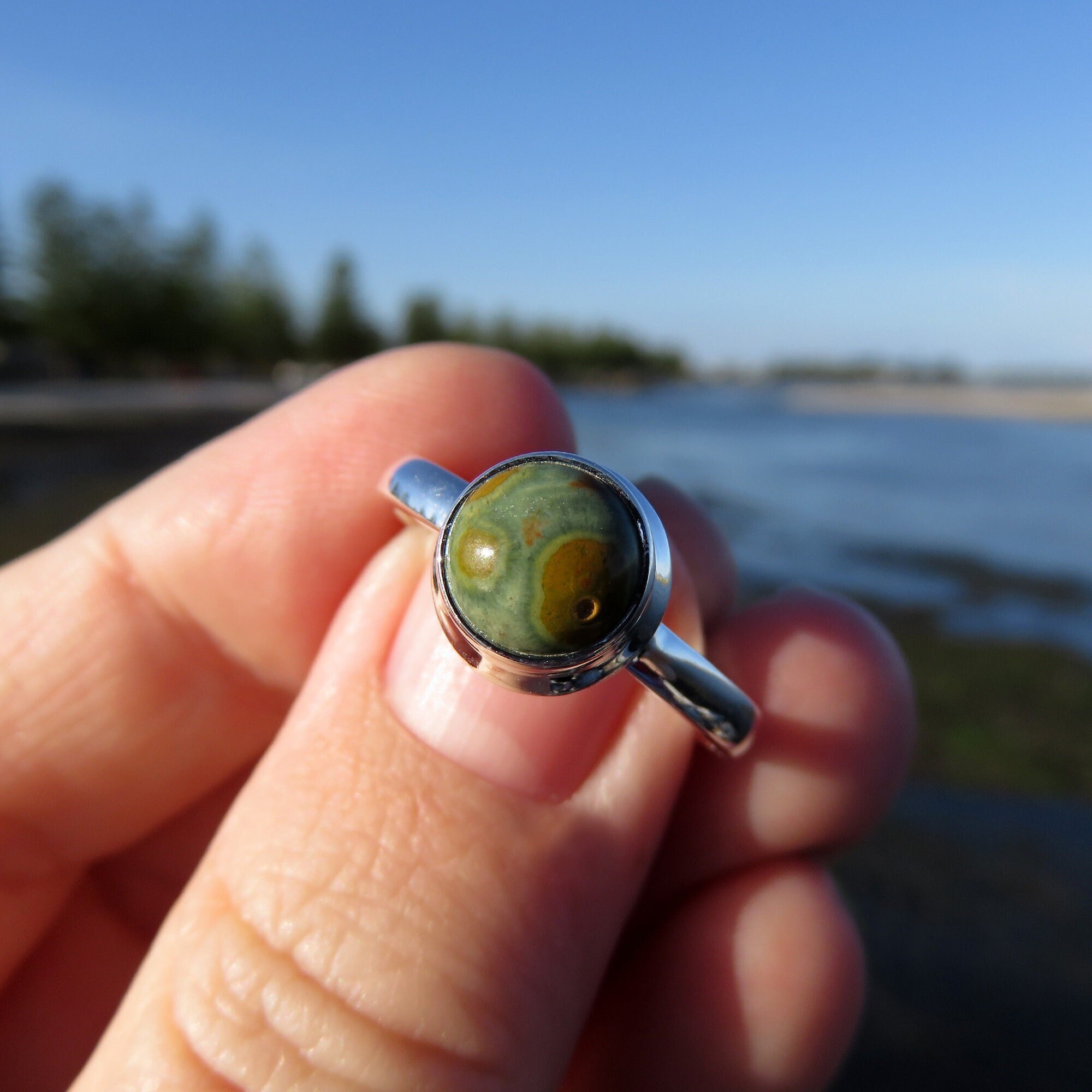 Ocean Jasper Ring Size 9 Orbicular Jasper Ring Size S - Etsy Australia
