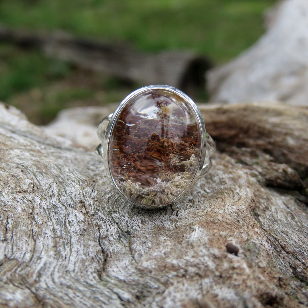 Lodolite Ring, Size 7 Ring, Garden Quartz Ring, Scenic Quartz Crystal ...