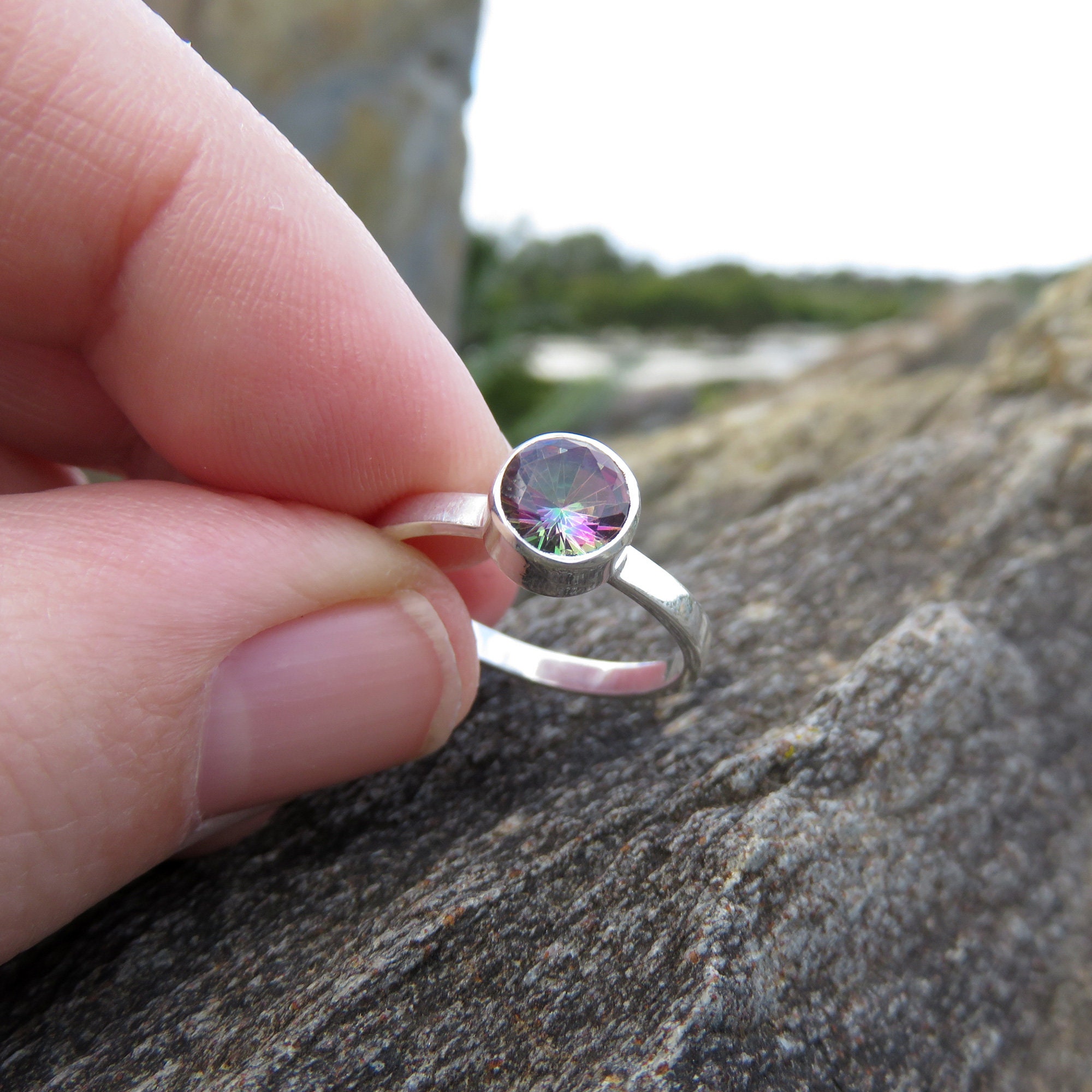 Rainbow Quartz Ring Mystic Quartz Ring Sterling Silver Ring - Etsy ...