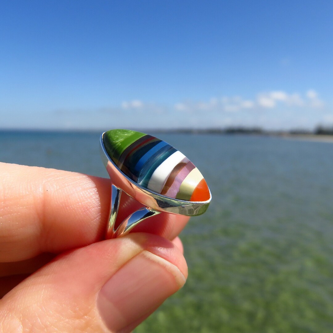 Surfite Ring Size 6, Repurposed Ring for Woman, Silver Ring, Ethically ...