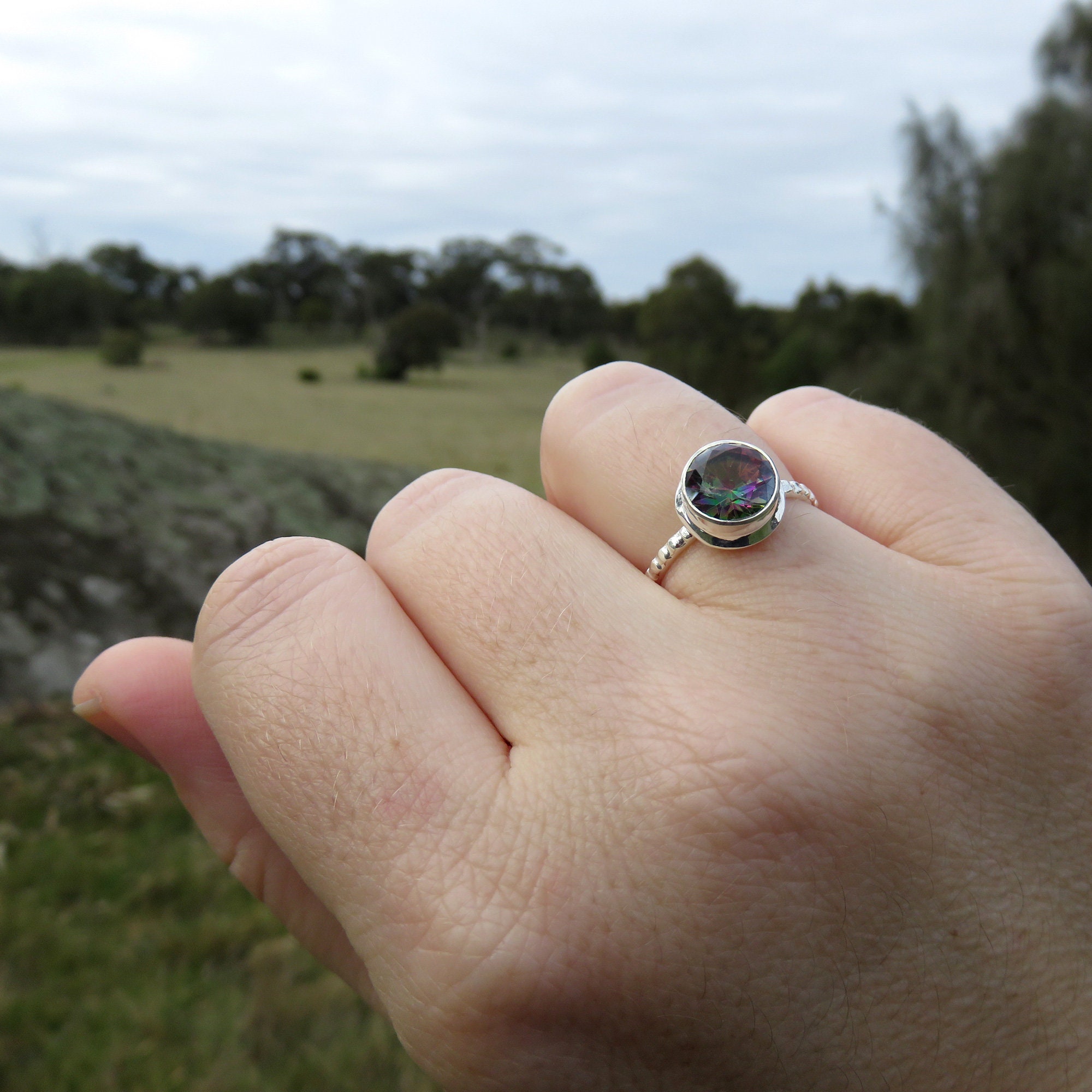 Mystic quartz ring rainbow quartz ring crystal ring | Etsy