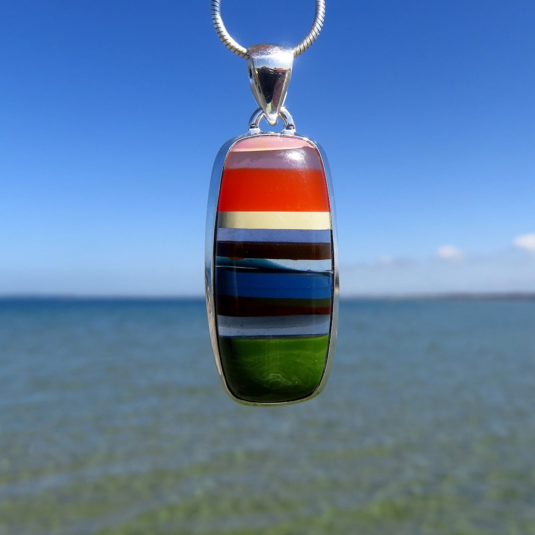 Surfite Pendant, Repurposed Beach Necklace, Surfite Necklace, Ethically ...