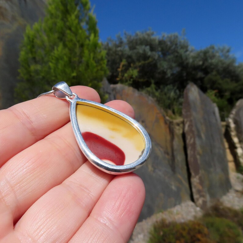 Natural Teardrop Mookaite Jasper Pendant Mookite Gemstone Womens Mens ...