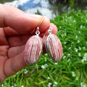 Rhodochrosite Earrings, Inca Rose Rhodochrosite Crystal, Healing ...