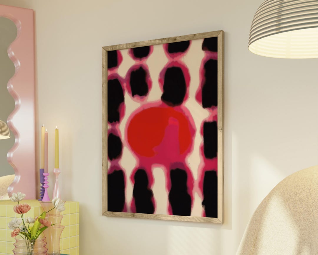 Gulab - Bold Abstract Art Print | Pink and Red Organic Shapes | Modern ...