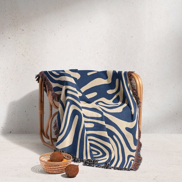 Blue Pattern Throw Blanket - Etsy