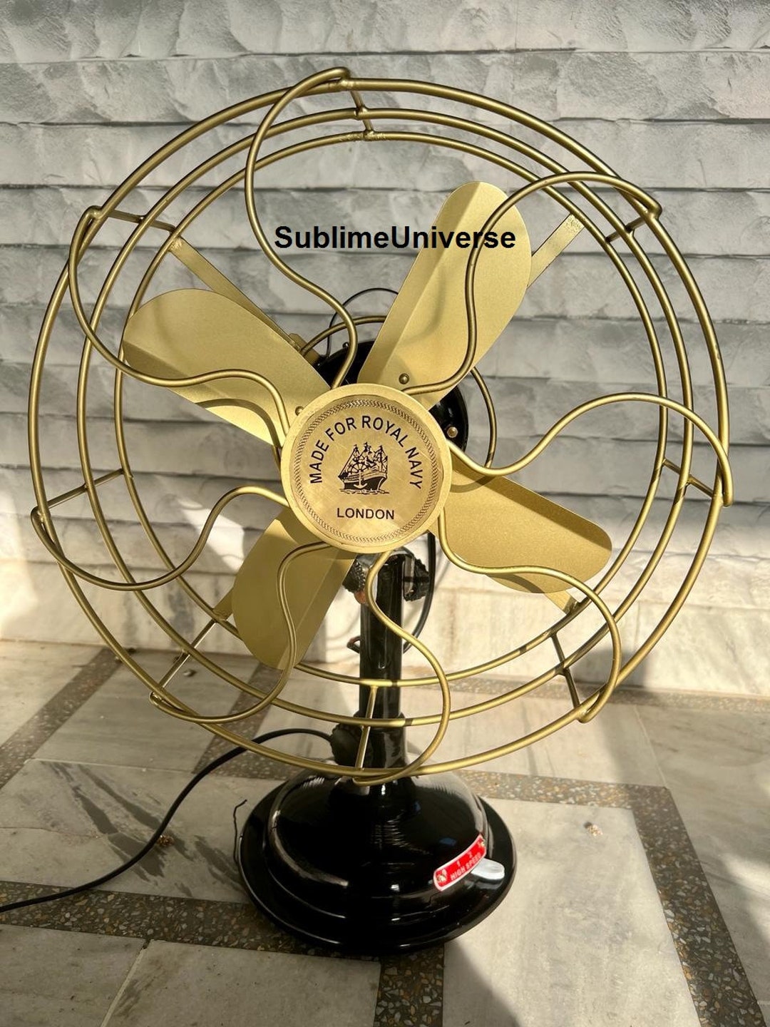 Brass Antique Finish Vintage Inspired Nautical Table Fan retro Home ...