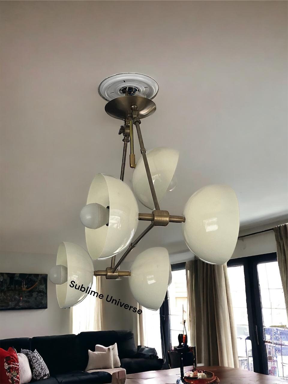 Contemporary Sputnik Italian Chandelier Vintage Style Handmade White ...