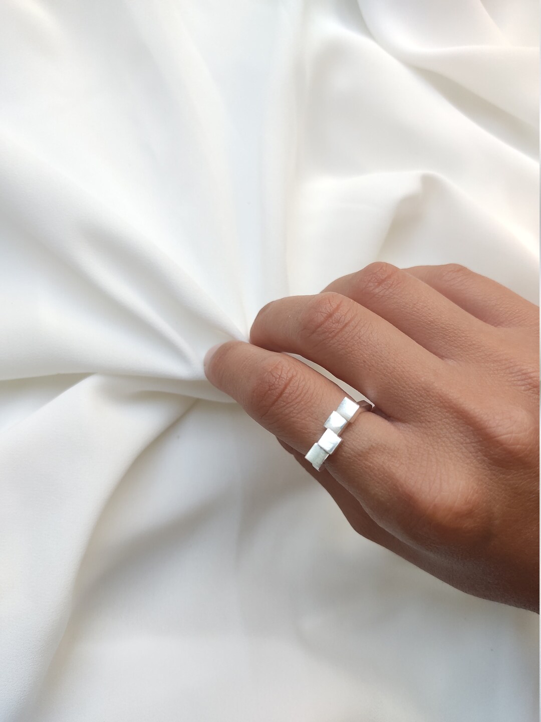 Square Ring Silver, Square Rings, Urban Ring, Geometric Ring, 925 ...