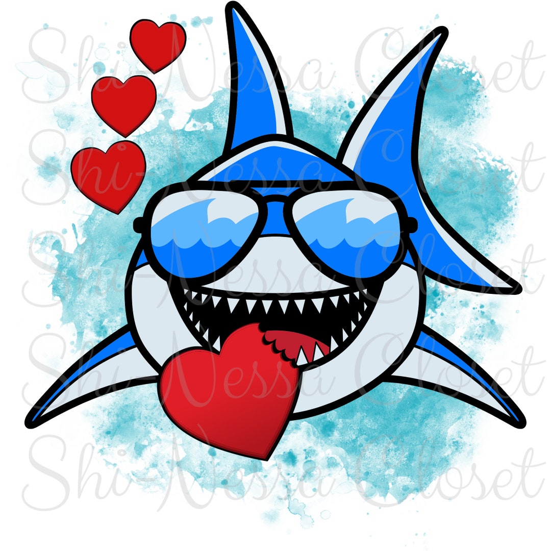 Kids Valentines Day Png Shark Bite Png No Physical Product Digital ...