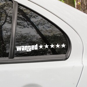 GTA Wanted Decal Five Stars Sticker Five Stars Wanted Level Bumper ...