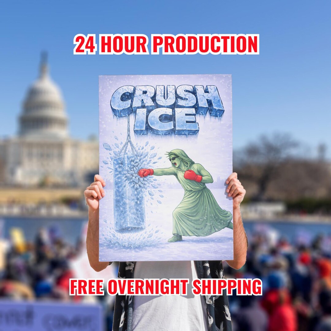 Crush Ice Lady Liberty Protest Poster (double-sided) No Kings Protest ...