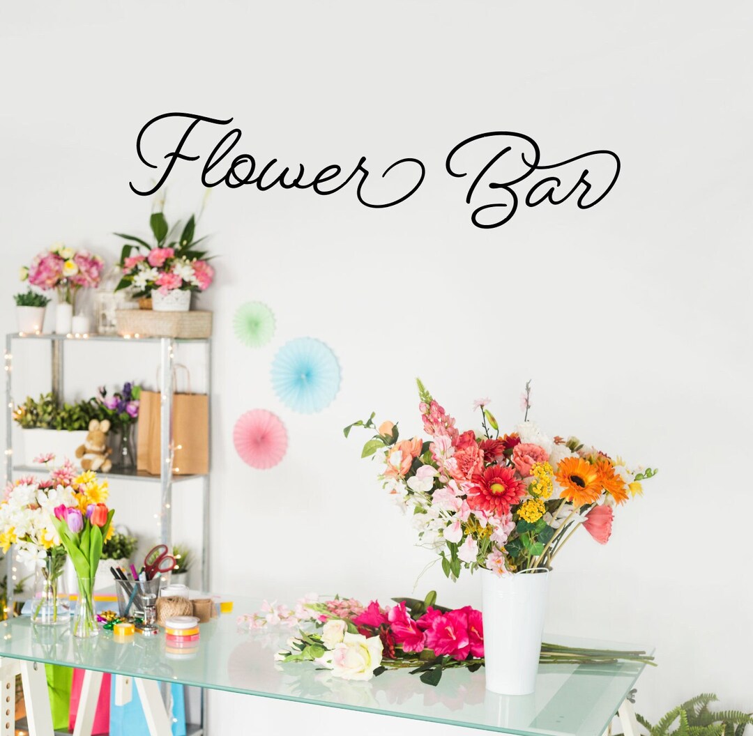 Flower Bar Decal | Flower Sticker | Floral Sticker | Flowers | Bridal ...