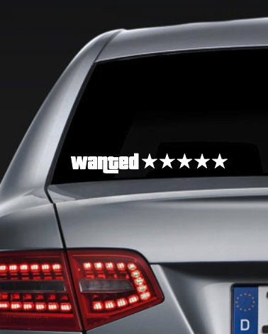 GTA Wanted Decal Five Stars Sticker Five Stars Wanted - Etsy