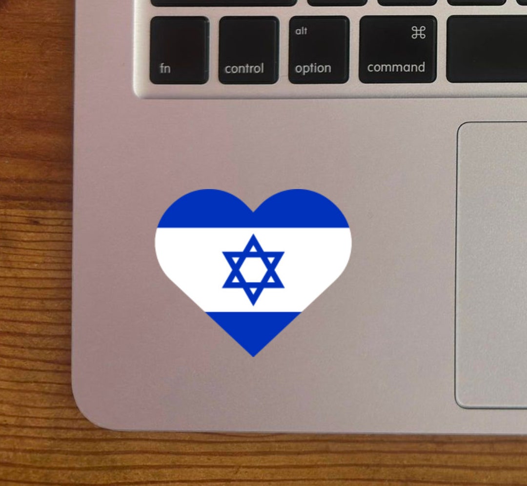 Israel Flag Sticker Israel Heart Decal Star of David - Etsy
