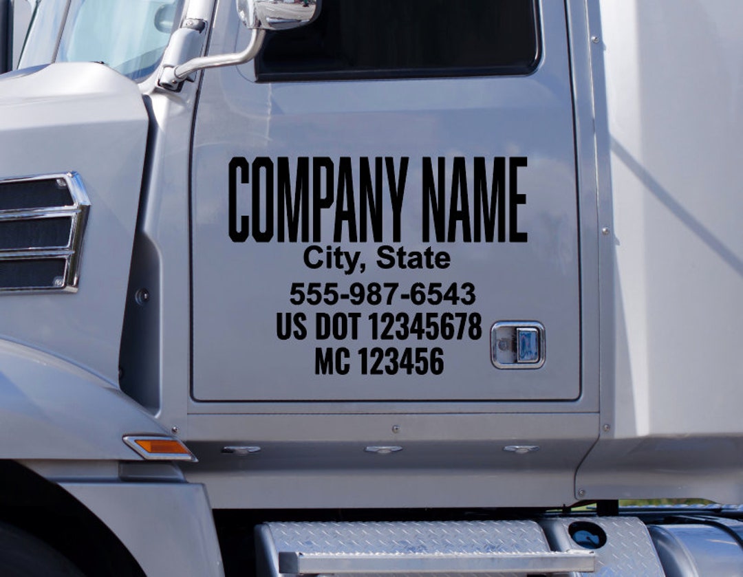 Company Name | US DOT & MC Number Decal | Trucking Comapny ...