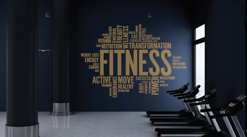 Fitness Wall Decal Workout Gym Sticker Motivation Training - Etsy
