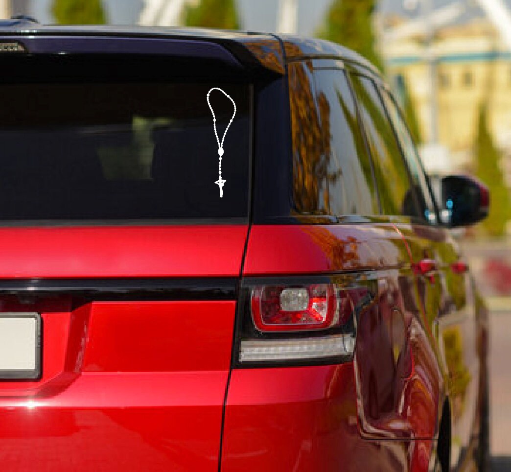 Rosary Decal Prayer Beads Religion Sticker Catholic Jesus Holy Cross ...