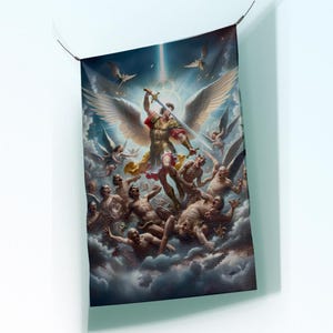 St. Michael the Archangel Flag Banner - Fierce Design of Archangel ...