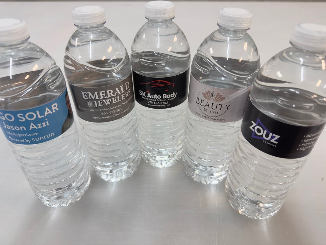 Custom Printed Water Bottle Label Business Water Bottle - Etsy