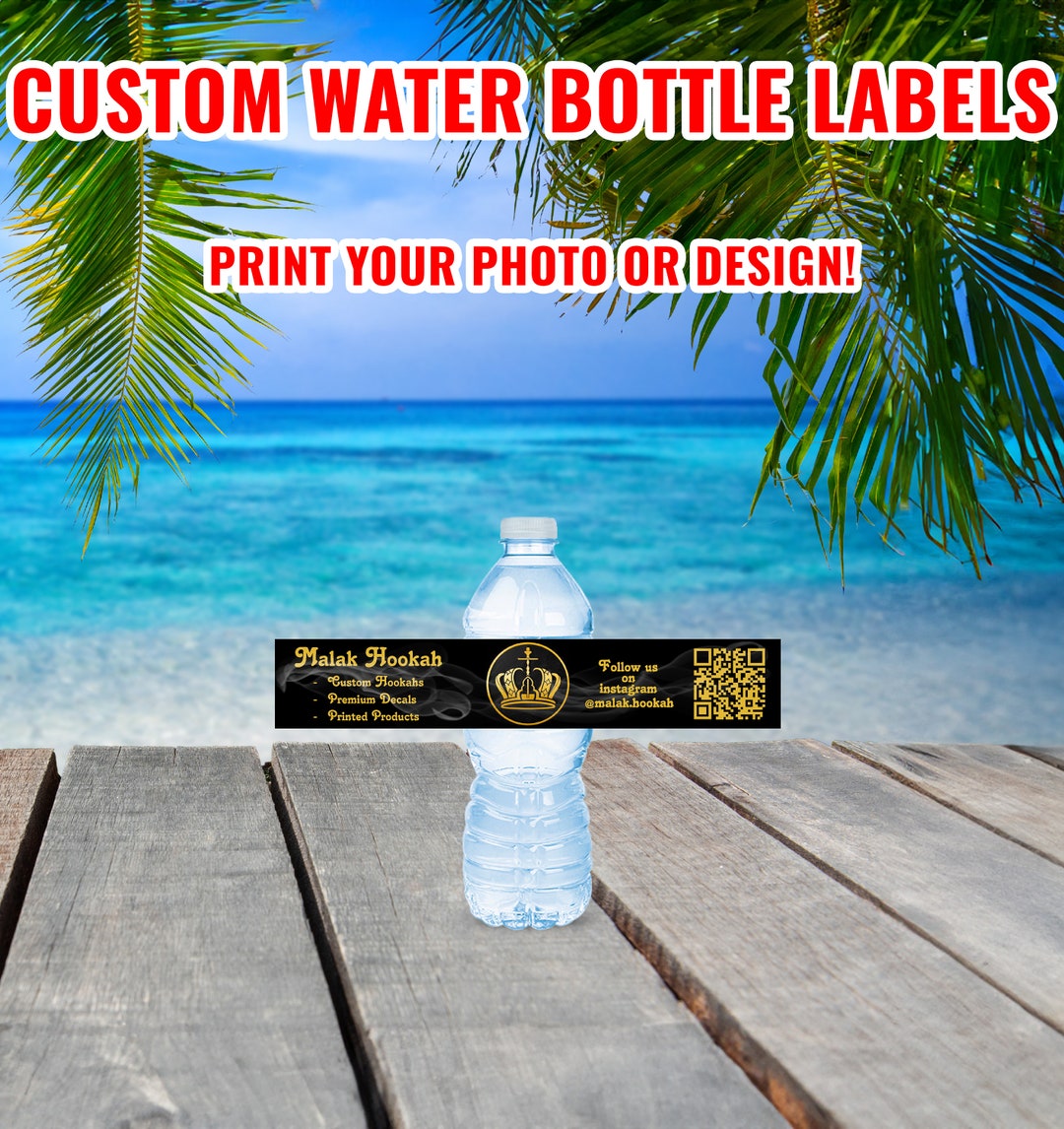Custom Printed Water Bottle Label Printed Photo Bottle Design Business ...