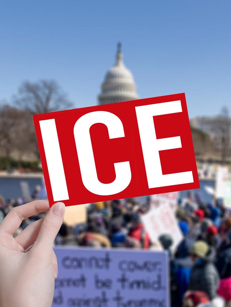 Stop ICE Sticker, No Kings, Hands Off, Women's Rights Sticker, Outdoor ...