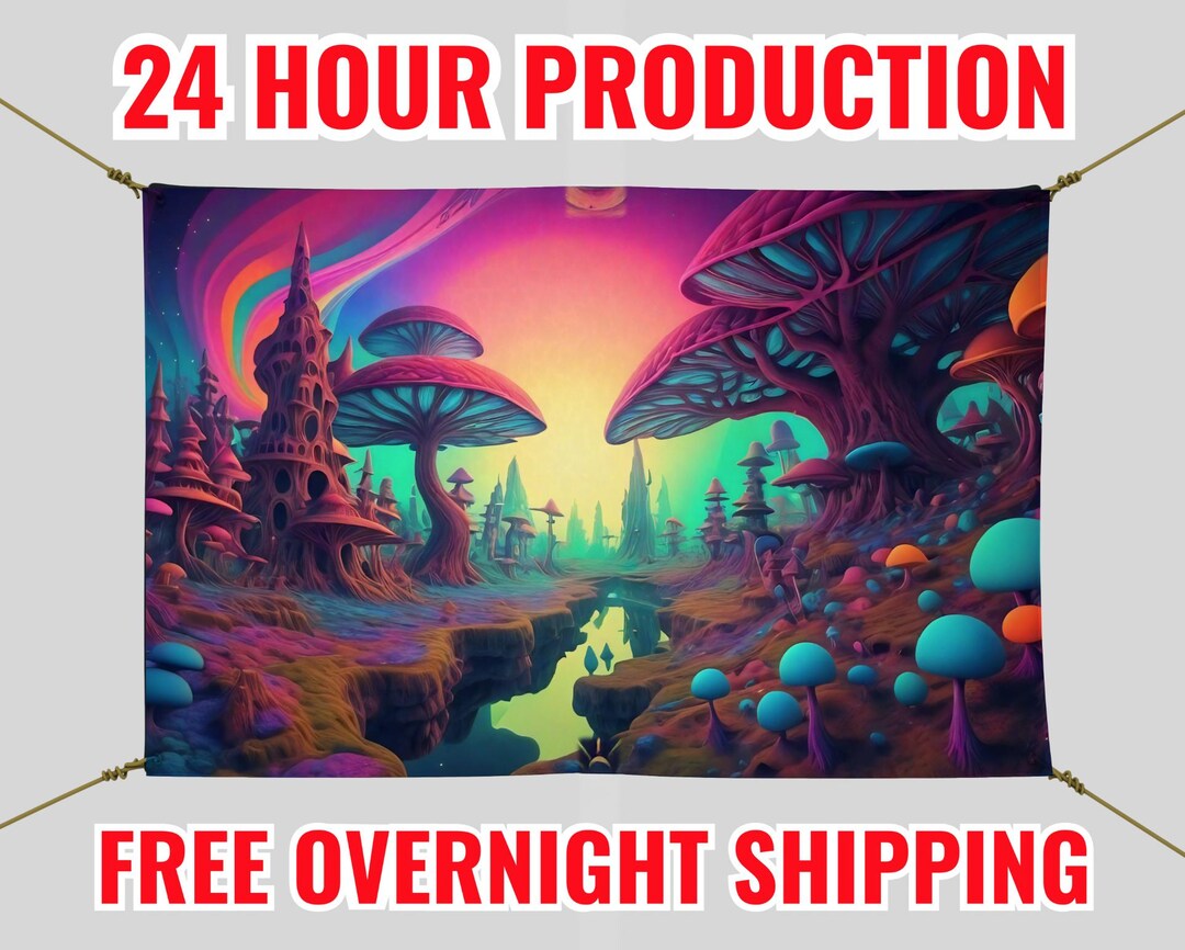 Psychedelic Fantasy Flag Banner - Unique Tapestry for Home Decor ...