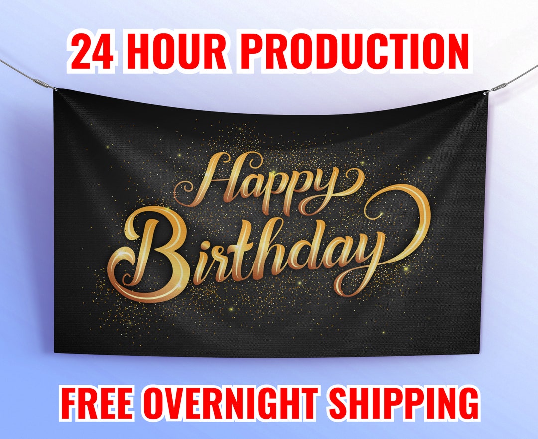 Happy Birthday Vinyl Banner | Birthday Banner | Birthday Party Sign ...
