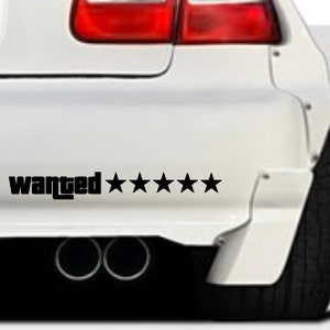 GTA Wanted Decal Five Stars Sticker Five Stars Wanted - Etsy
