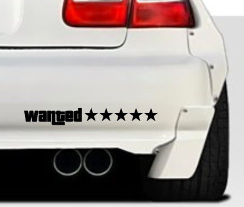 GTA Wanted Decal Five Stars Sticker Five Stars Wanted - Etsy