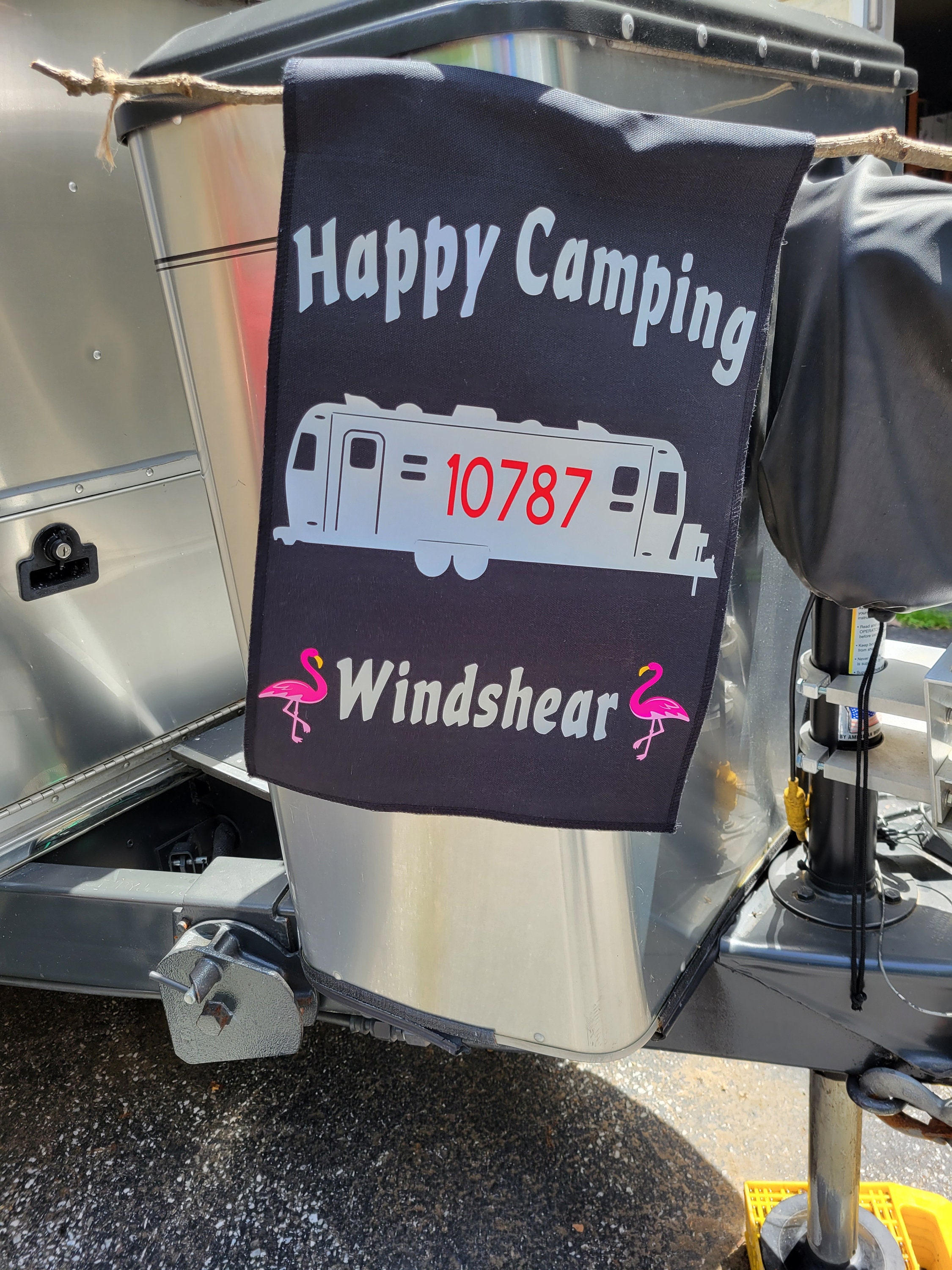 Happy Camping Airstream Garden Camping Flag - Etsy UK