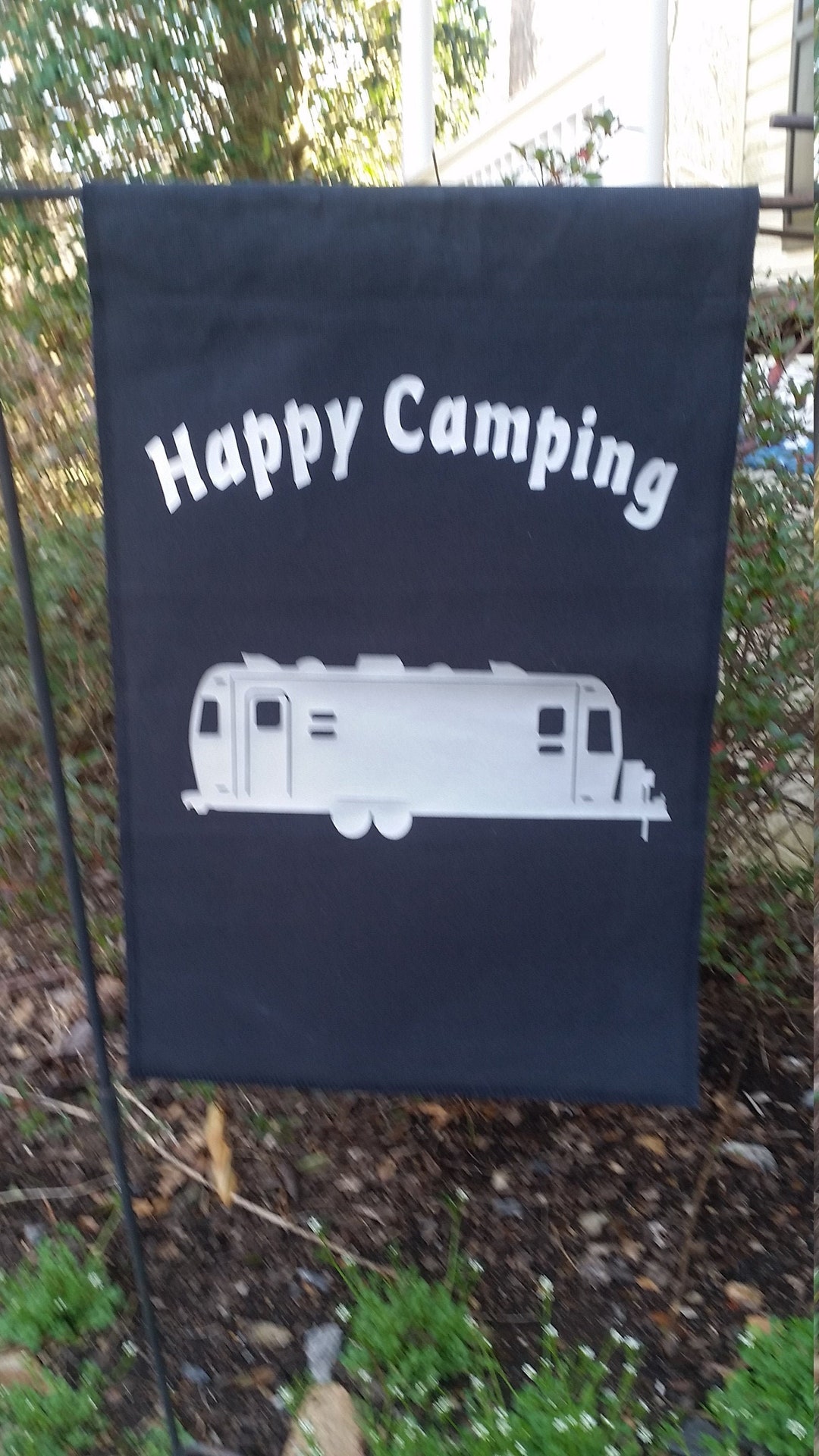 Happy Camping Airstream Garden Camping Flag - Etsy UK