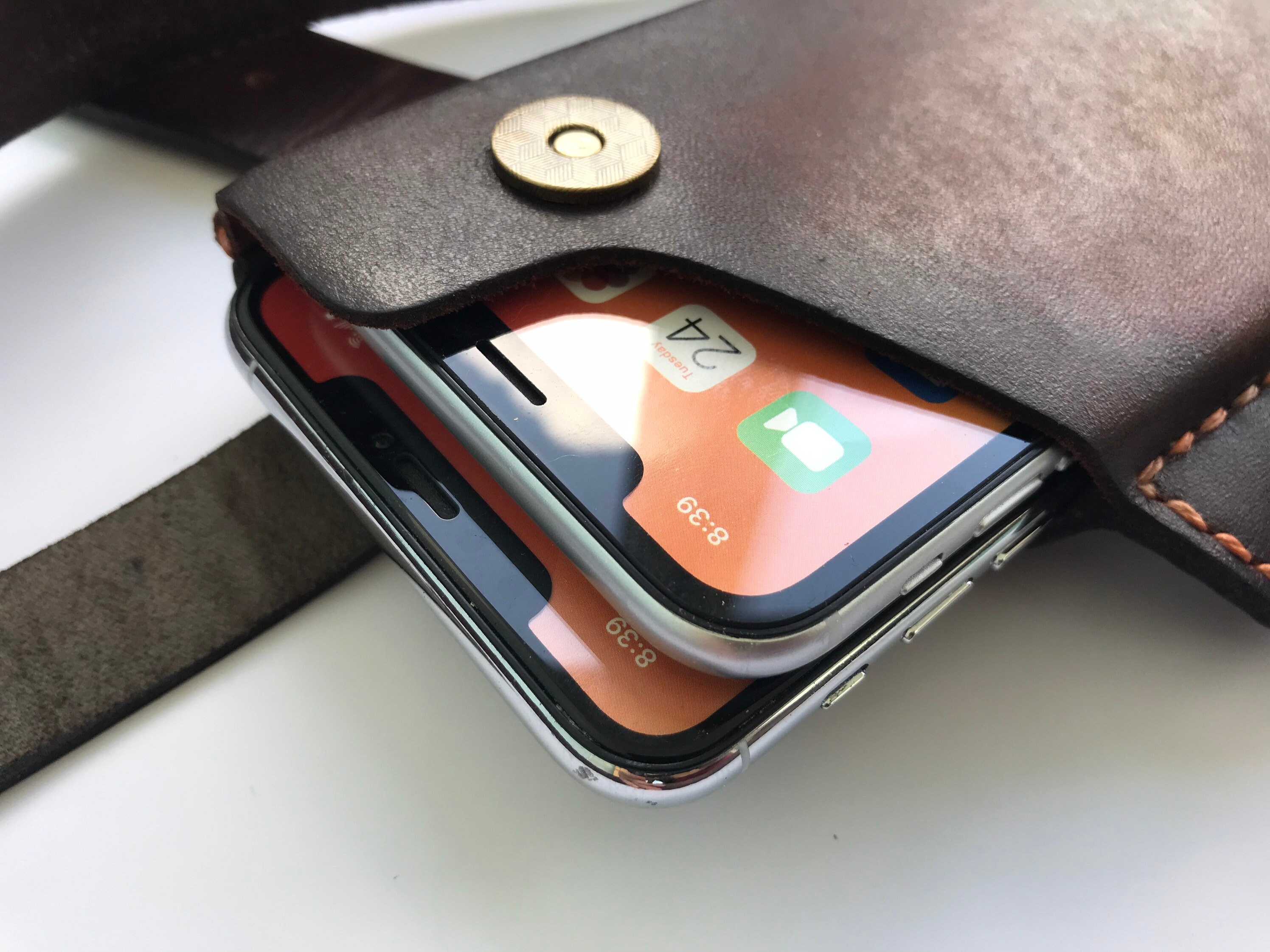 Custom Sized Cell Phone Holster. for Two Iphones. Magnetic - Etsy